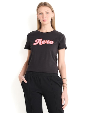 Playera manga corta Aéropostale cuello redondo para mujer